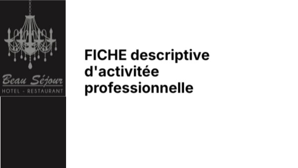 FICHE descriptive d'activitée professionnelle | Genially