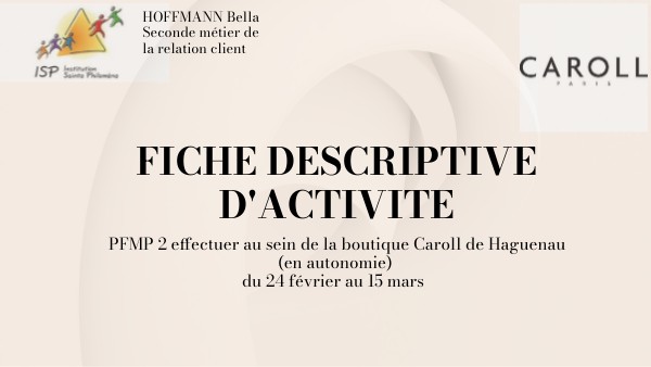 FICHE DESCRIPTIVE D'ACTIVITE | Genially