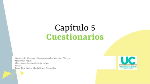 Capítulo 5 Cuestionarios | Genially
