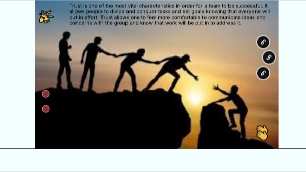 Trust is one of the most vital characteristics in order for a team to ...
