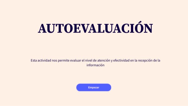 AUTOEVALUACIÓN | Genially