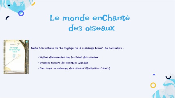 Imagier sonore des oiseaux | Genially