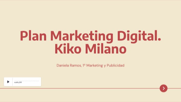 Plan Marketing Digital. Kiko Milano | Genially
