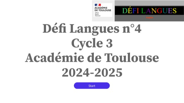 Défi Langues n°4 Cycle 3 Académie de Toulouse 2024-2025 | Genially