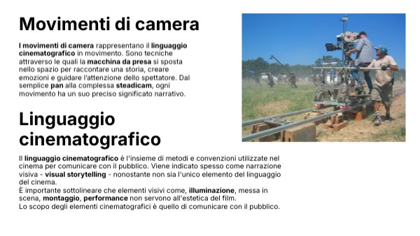 Movimenti di camera | Genially