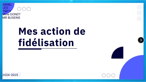 Mes action de fidélisation | Genially