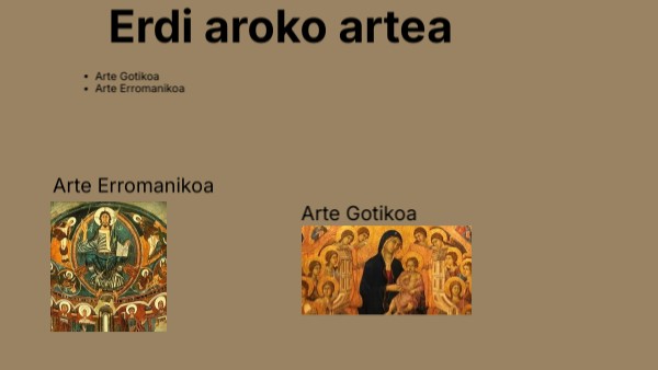Erdi aroko artea | Genially