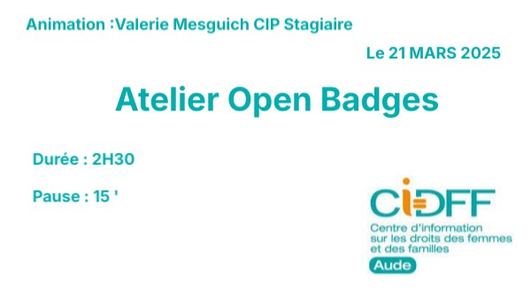 Atelier Open Badges | Genially