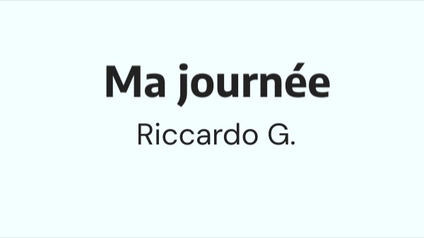 Ma journée | Genially