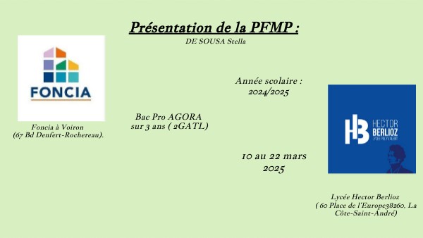 Présentation de la PFMP : | Genially