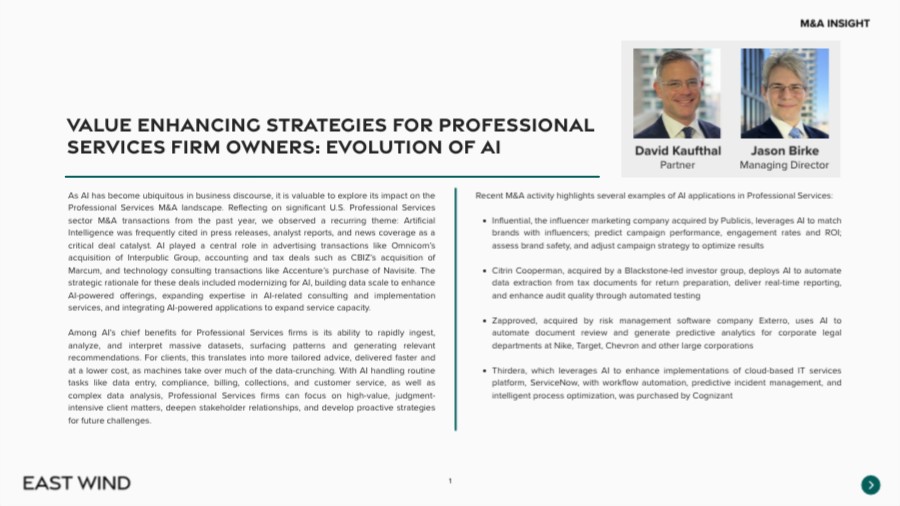 M&A Insights - Value Enhancing Strategies Part 3 | Genially