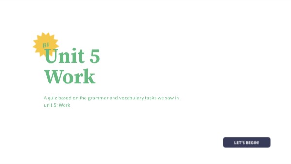 Unit 5 Work | Genially