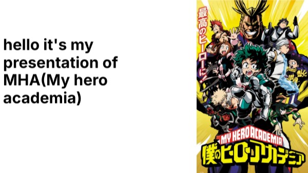 hello it's my presentation of MHA(My hero academia) | Genially