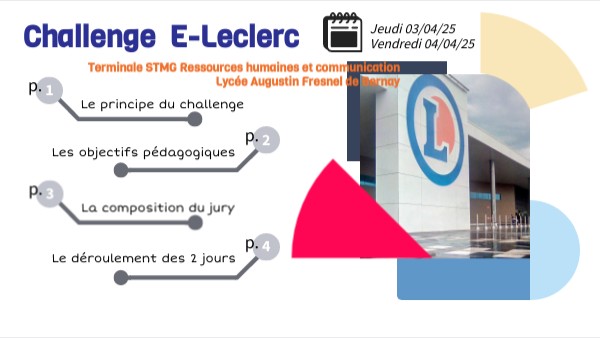 Challenge E-Leclerc 2025 - Présentation élèves | Genially