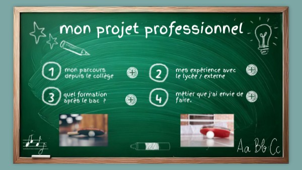 mon projet professionnel | Genially