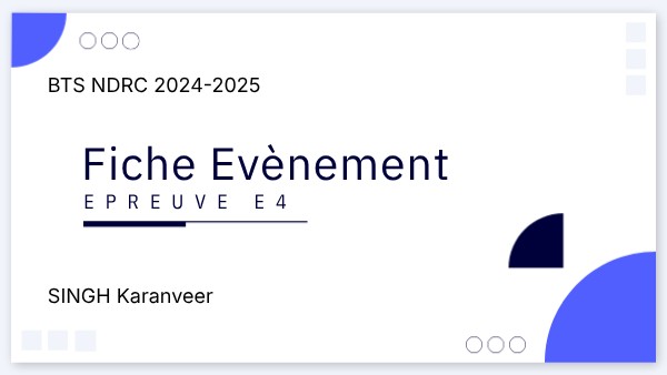 Fiche Evènement | Genially