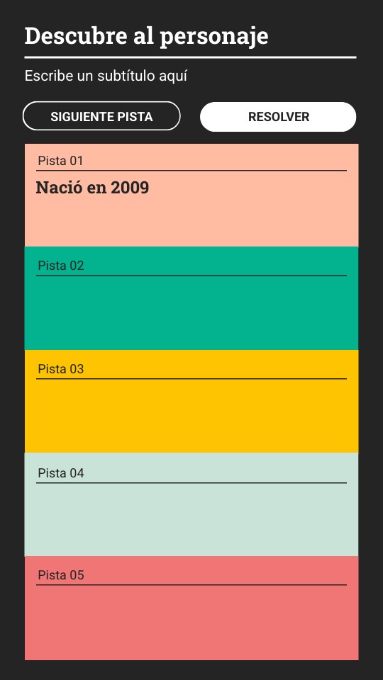 Descubre al personaje | Genially