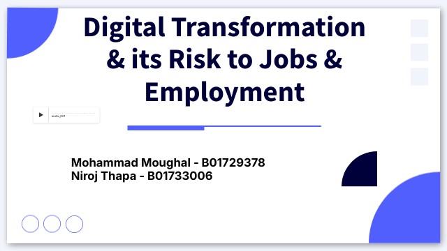 Digital Transformation & its Risk to Jobs & Employment | Genially