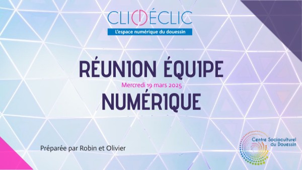 Réunion équipe numérique | Genially