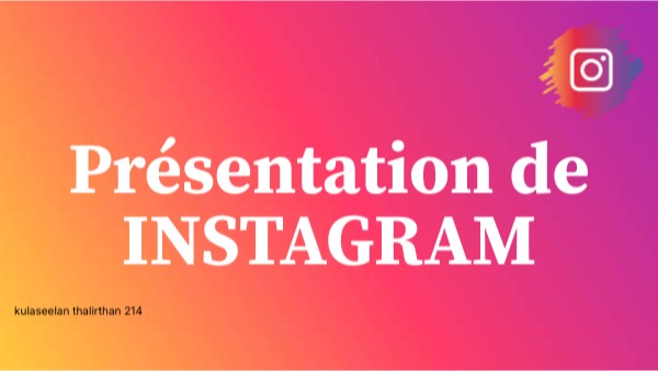 Présentation de INSTAGRAM | Genially
