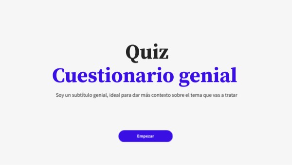 Quiz Cuestionario genial | Genially