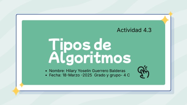 Tipos de Algoritmos | Genially