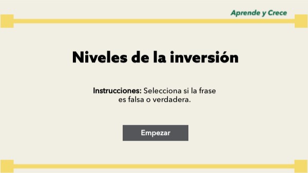 Act 2.1. Niveles de la inversión | Genially
