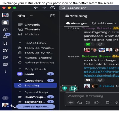 Slack status change | Genially