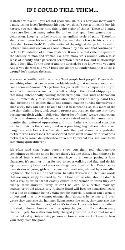 IF I COULD TELL THEM... | Genially