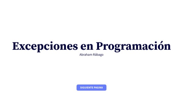 Excepciones en Programación | Genially