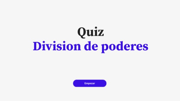 Quiz Division de poderes | Genially