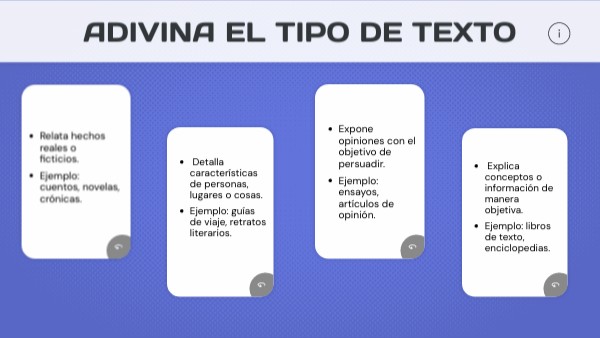 adivina el tipo de Texto | Genially