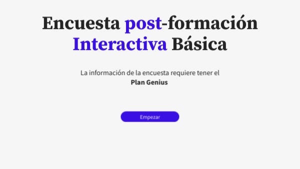 Encuesta post-formación Interactiva Básica | Genially