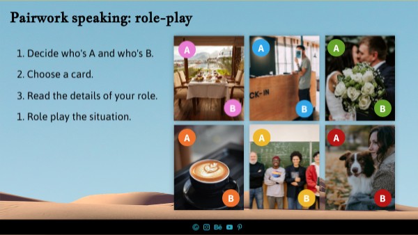 Pairwork speaking: role-play | Genially