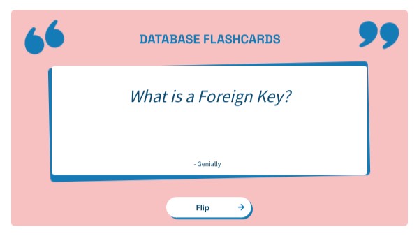 Database flashcards | Genially