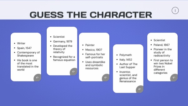 guess the character | Genially