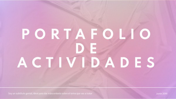 PORTAFOLIO DE ACTIVIDADES | Genially