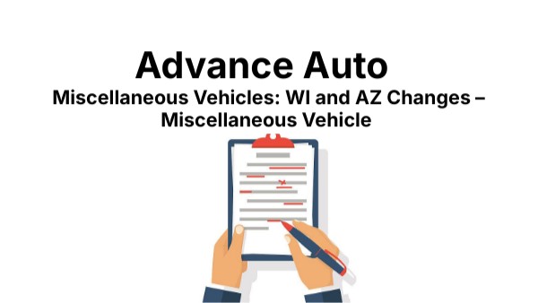 Advance Auto Miscellaneous Vehicles Module 2 | Genially