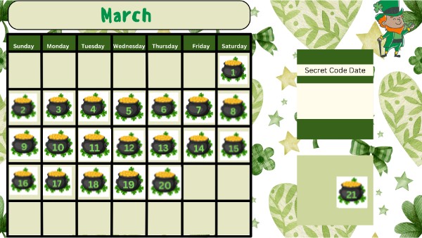 March Morning Meeting Calendar | Genially