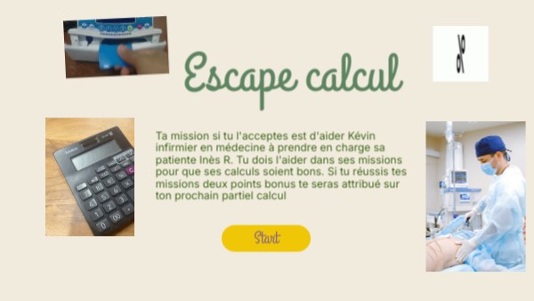 Escape calcul | Genially