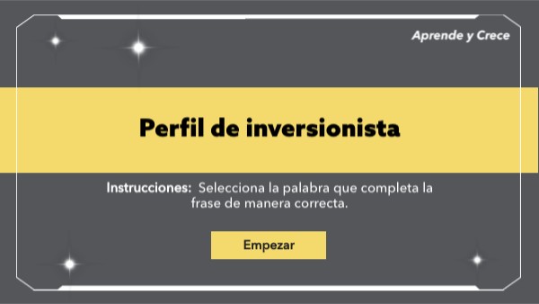Act 2.3 Perfil de inversionista | Genially