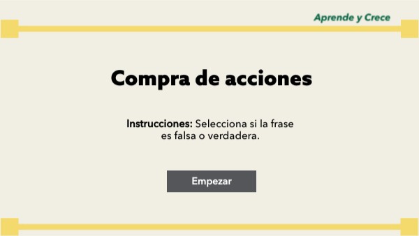 Act 4.2. Compra de acciones | Genially