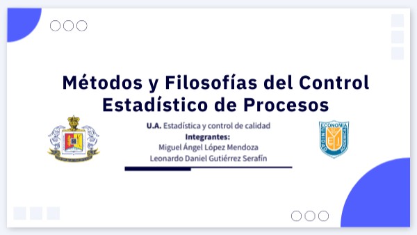 Métodos y filosofías del control estadístico de procesos | Genially