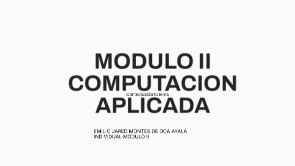 MODULO II COMPUTACION APLICADA | Genially