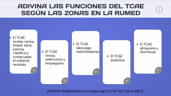ADIVINA LAS FUNCIONES DEL TCAE SEGÚN LAS ZONAS EN LA RUMED | Genially