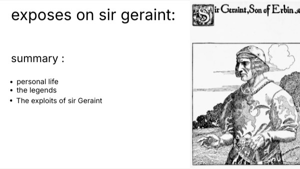 exposes on sir geraint: | Genially