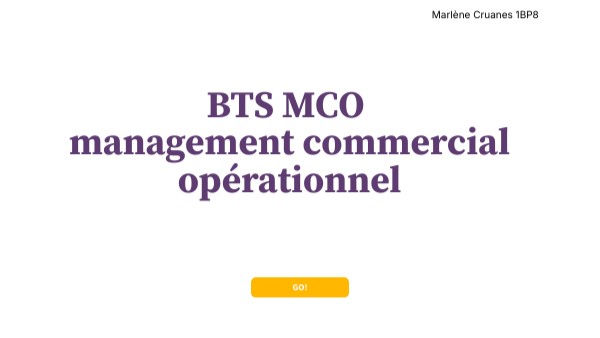 BTS MCO management commercial opérationnel | Genially