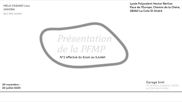 Présentation de la PFMP | Genially