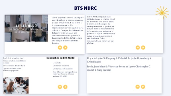 Débouchés du BTS NDRC | Genially