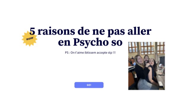 5 raisons de ne pas aller en Psycho so | Genially